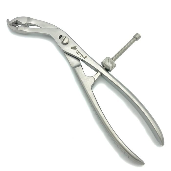 BONE HOLDING FORCEPS, SELF-RETAINING, 7.5" (19CM), 1 SERRATED JAW, ANG ...